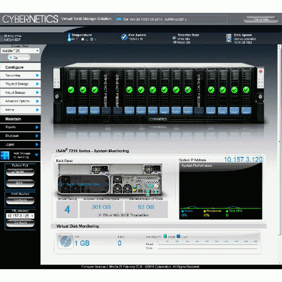 SAN Storage - 100,000 IOPS 64 to 192TB iSCSI iSAN 1000
